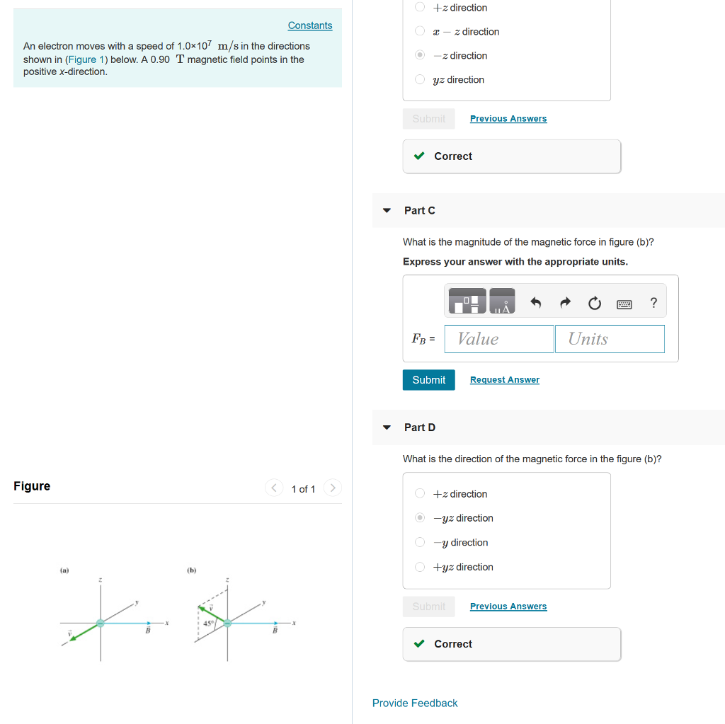 Solved Figure 1 of 1 ai 45 Constants PartA An electron | Chegg.com