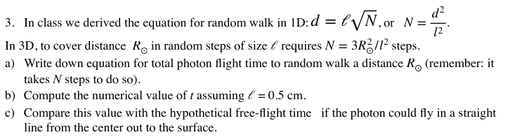 Solved 3. In class we derived the equation for random walk | Chegg.com
