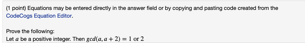 Solved (1 point) Equations may be entered directly in the | Chegg.com