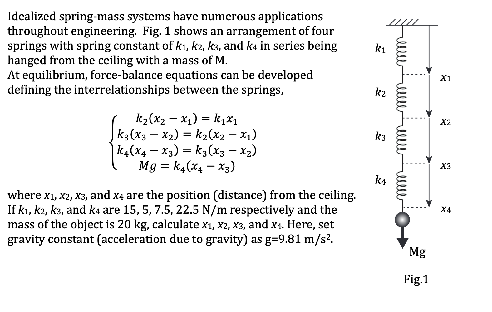 Solved Idealized spring-mass systems have numerous | Chegg.com