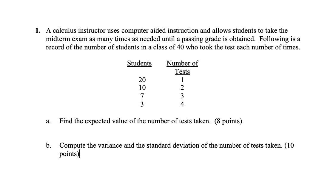 Solved A calculus instructor uses computer aided instruction | Chegg.com