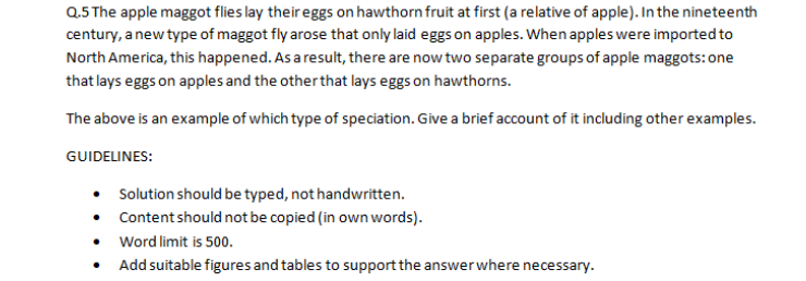Solved Q.5 The apple maggot flies lay their eggs on hawthorn | Chegg.com