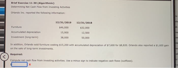 Solved Brief Exercise 11-30 (Algorithmic) Determining Net | Chegg.com