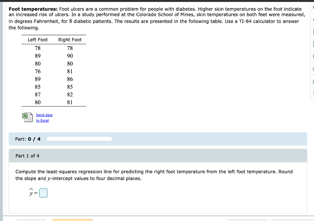 Solved Foot temperatures: Foot ulcers are a common problem | Chegg.com