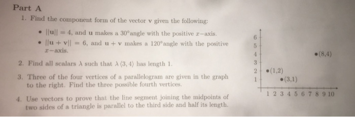 Solved find the component form of the vector v given the | Chegg.com