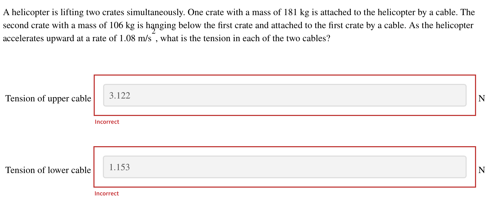 Solved Two blocks, masses m1(1.05 kg) and m2(0.493 kg), are | Chegg.com