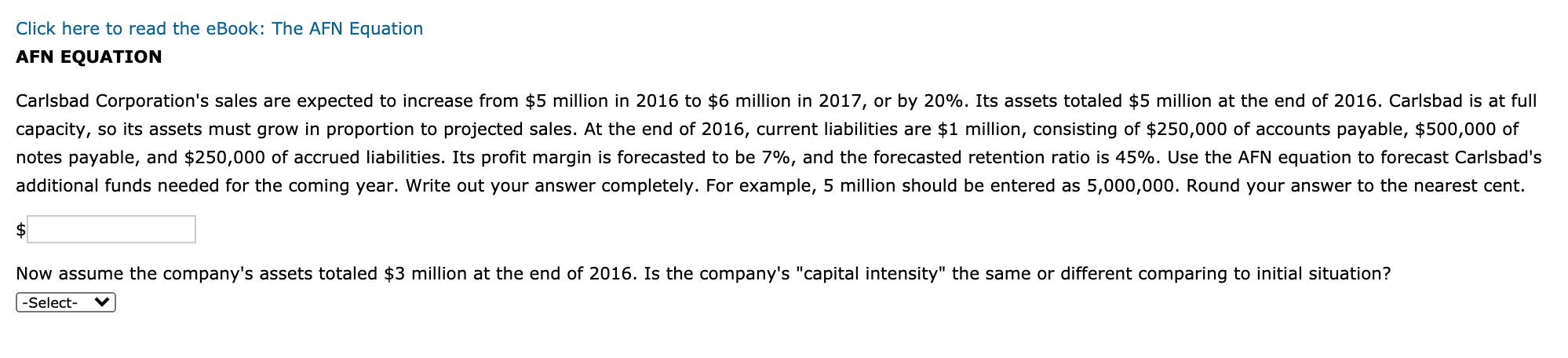 Solved Click here to read the eBook: The AFN Equation AFN | Chegg.com