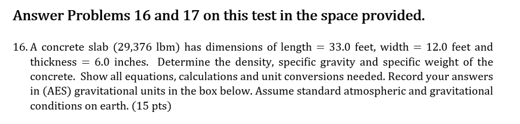 Solved Answer Problems 16 and 17 on this test in the space | Chegg.com