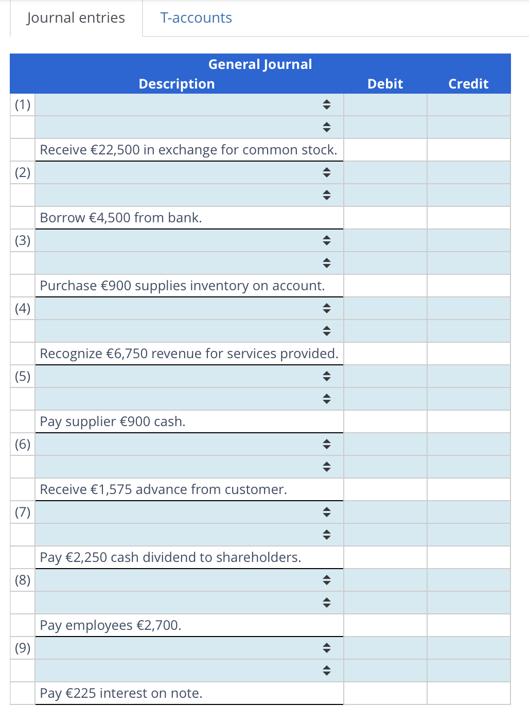 Solved Recording Transactions Using Journal Entries and | Chegg.com