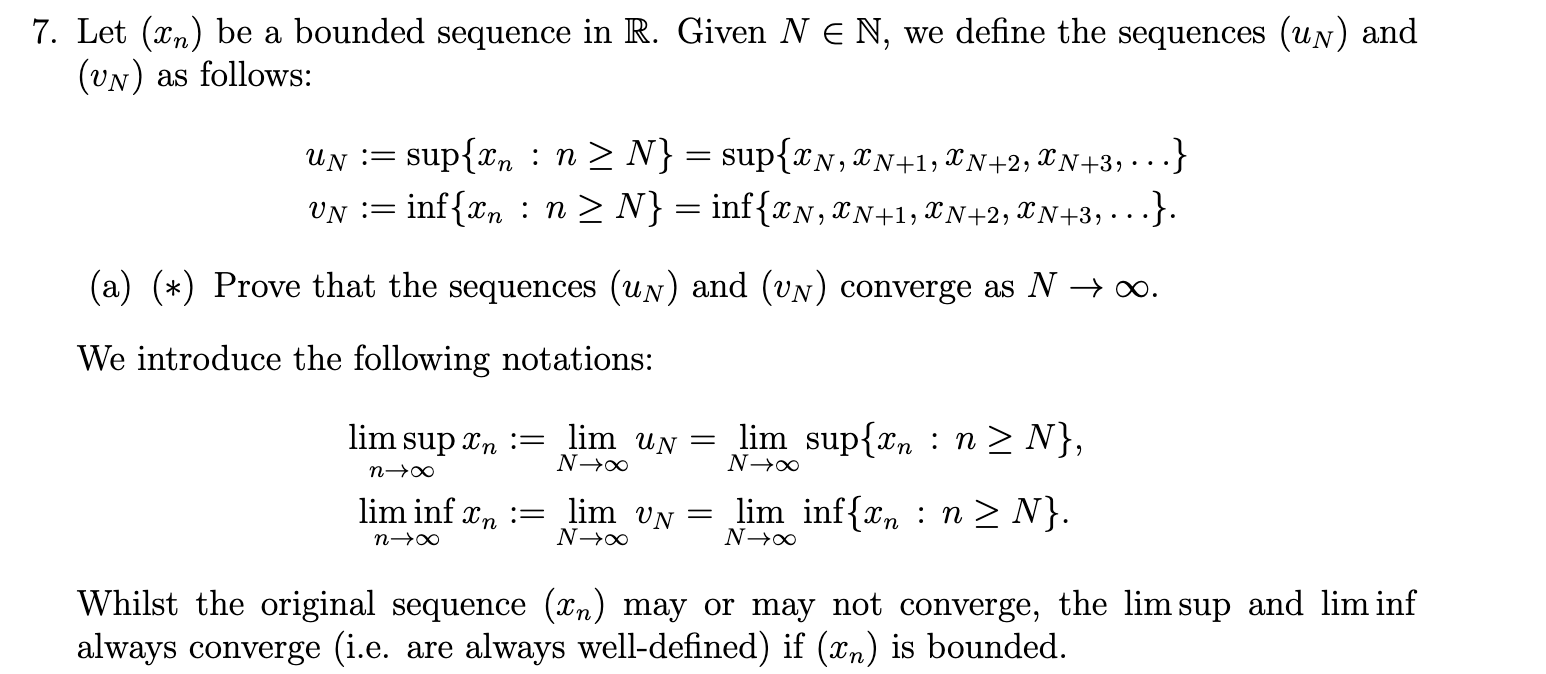 Solved Let Xn Be A Bounded Sequence In R Given N∈n We