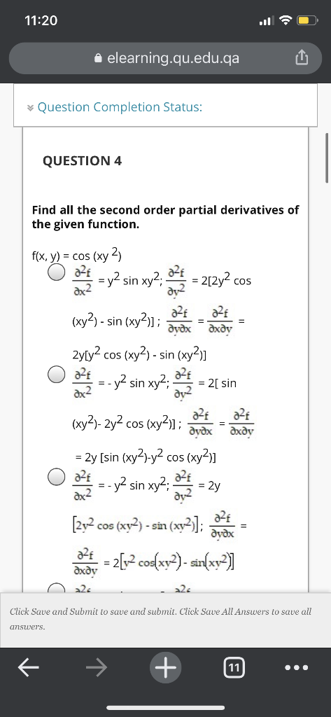 Solved 11:20 elearning.qu.edu.qa ปี Question Completion | Chegg.com