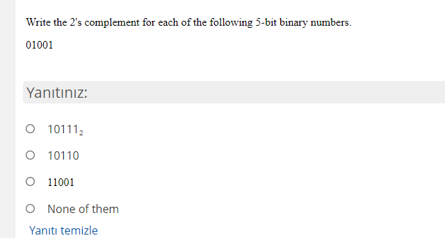 Solved Write the 2's complement for each of the following | Chegg.com