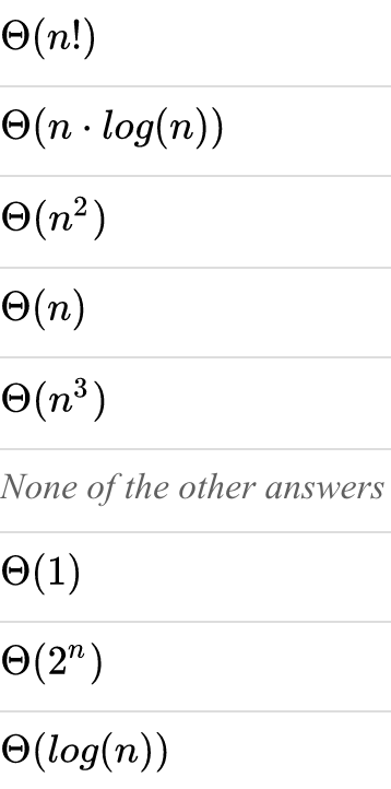 Solved Select The Big Theta © Estimate For The Number Of