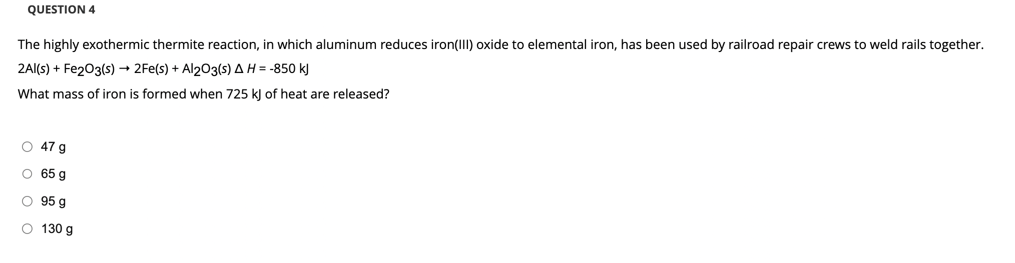 Solved The Highly Exothermic Thermite Reaction In Which
