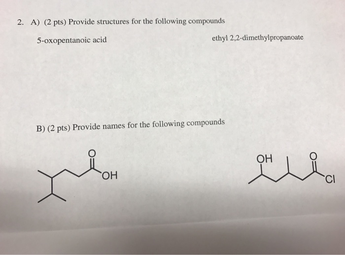 Solved Provide structures for the following compounds | Chegg.com