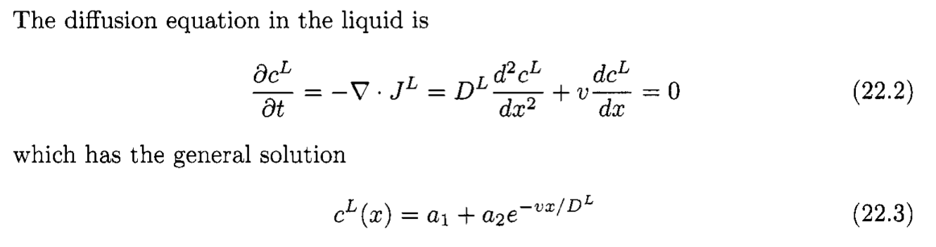Solved The diffusion equation in the liquid is | Chegg.com