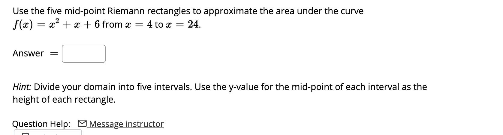 Solved Use the five mid-point Riemann rectangles to | Chegg.com