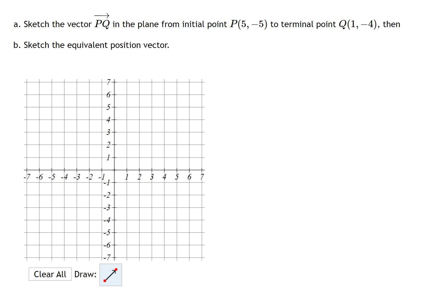 Solved a. Sketch the vector PQ in the plane from initial | Chegg.com
