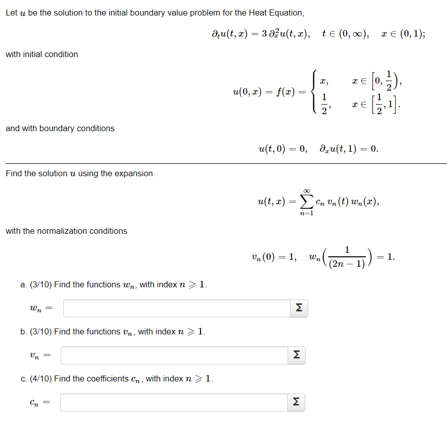 Solved Let u be the solution to the initial boundary value | Chegg.com