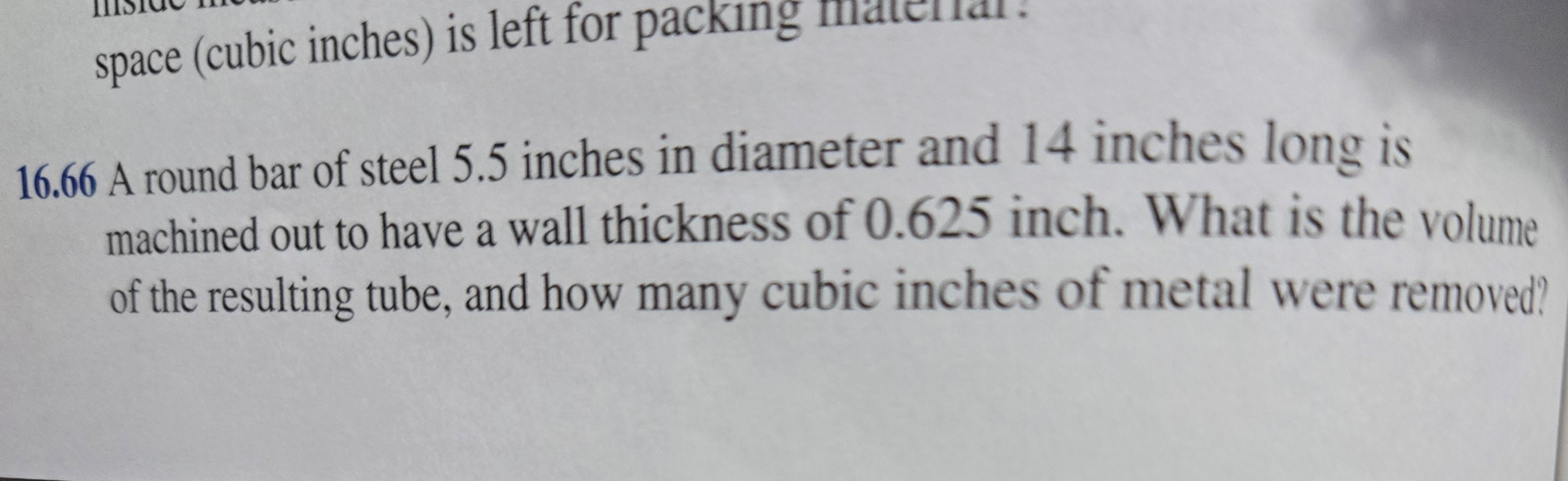 Solved a round bar of steel 5.5 ﻿inches in diameter and 14 | Chegg.com