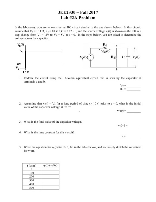 Solved In the laboratory, you are to construct an RC circuit | Chegg.com