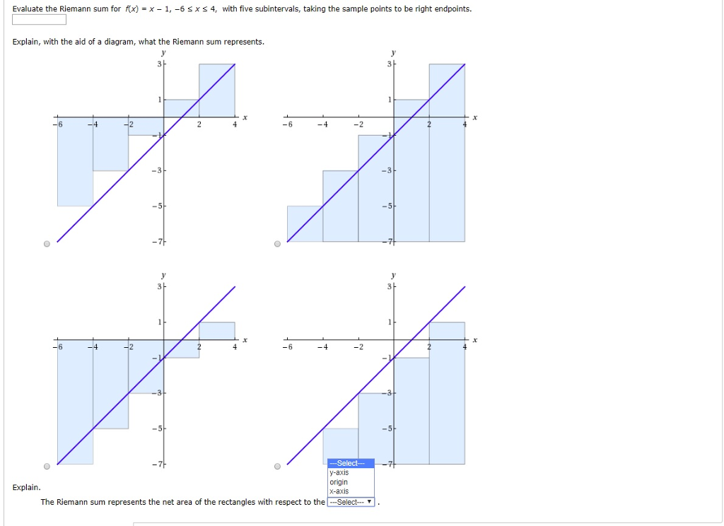 Solved Evaluate the Riemann sum for fx) -x - 1, -6 s x s 4, | Chegg.com