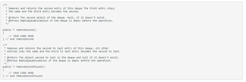 Solved Could you help me with these two methods for deque | Chegg.com