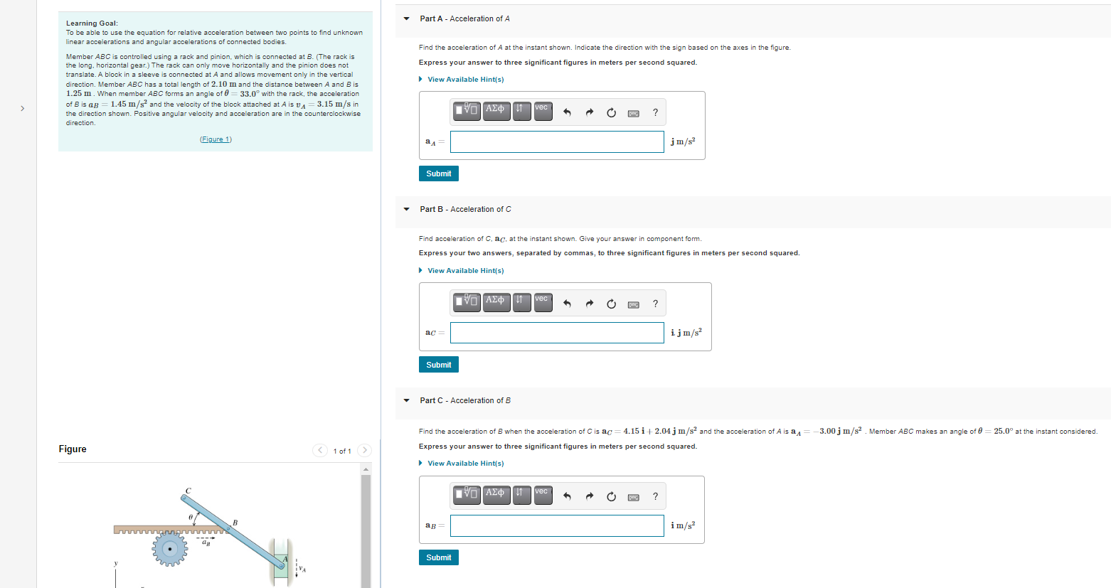 Solved Part A - Acceleration of A Learning Goal: To be able | Chegg.com