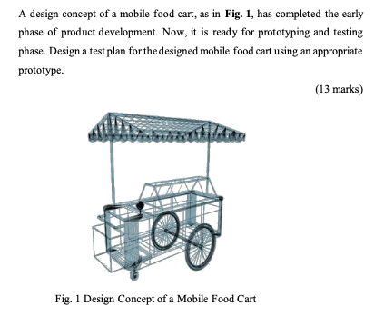Solved A design concept of a mobile food cart, as in Fig. 1, | Chegg.com