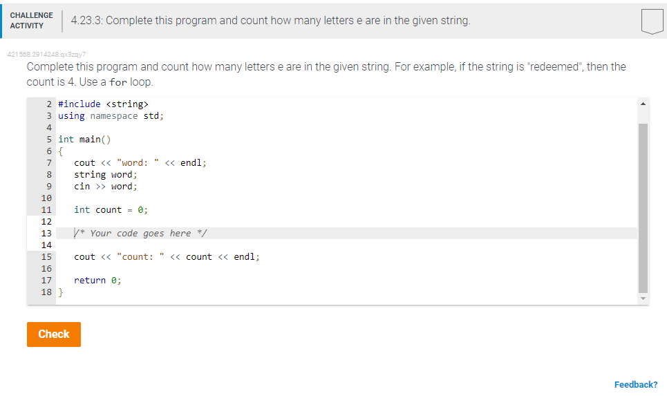 Solved \begin{tabular}{l|l} CHALLENGE \\ ACTIVITY & 4.23.3: | Chegg.com