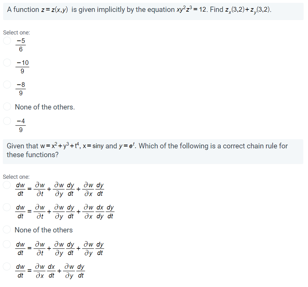 Solved A function z = z(x,y) is given implicitly by the | Chegg.com