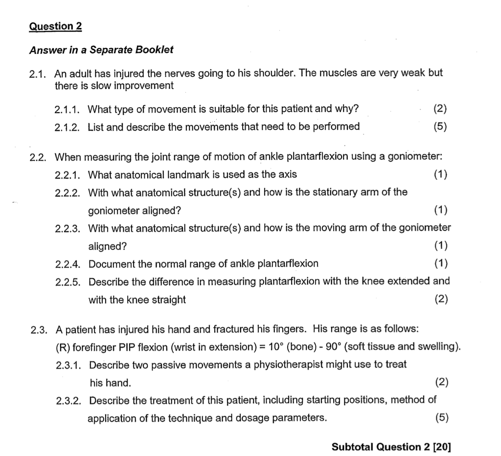 Solved Question 2 Answer in a Separate Booklet 2.1. An adult | Chegg.com