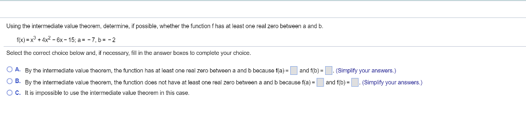 Solved Using the intermediate value theorem, determine, if | Chegg.com