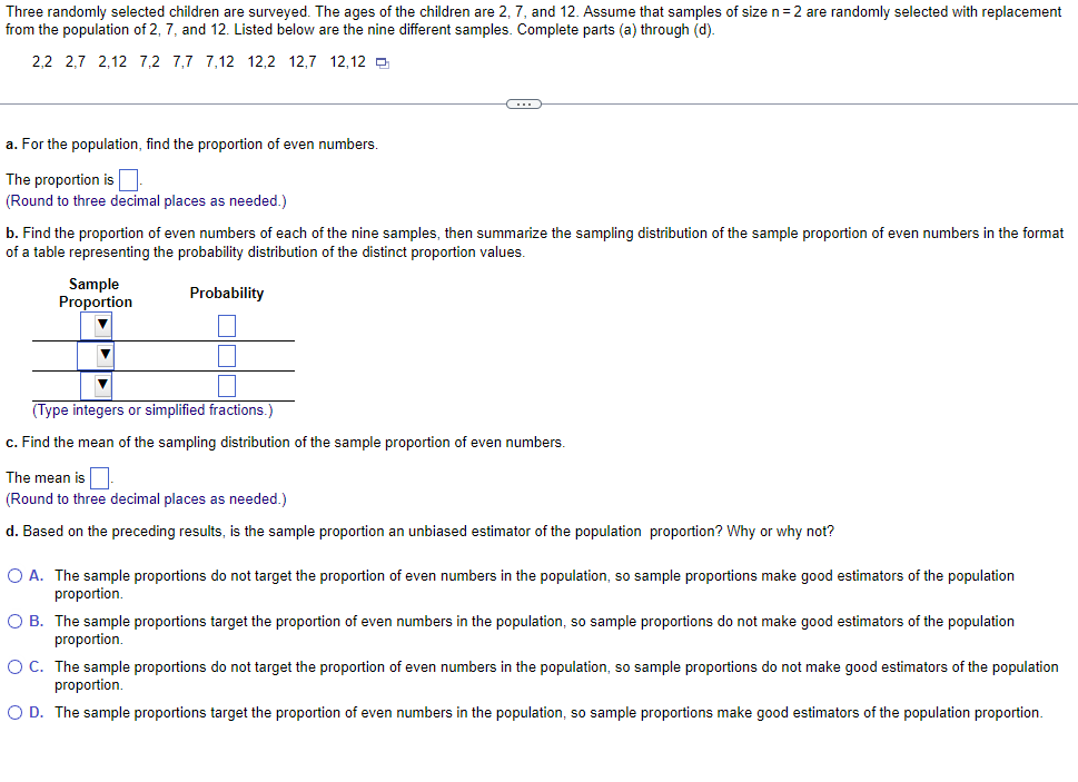 Solved Three randomly selected children are surveyed. The | Chegg.com