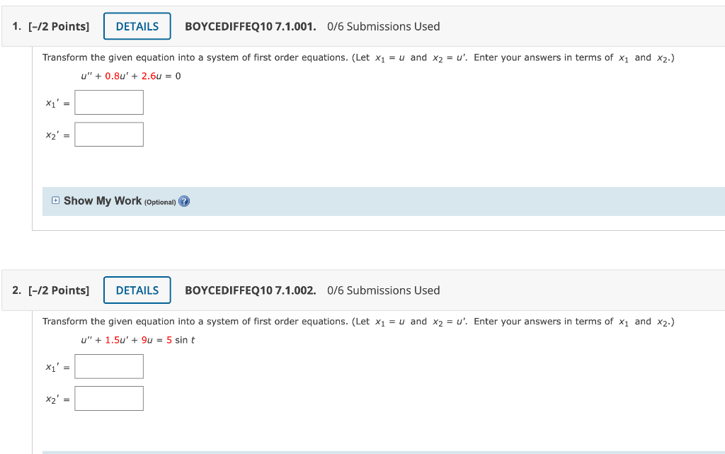 Solved Transform the given equation into a system of first | Chegg.com