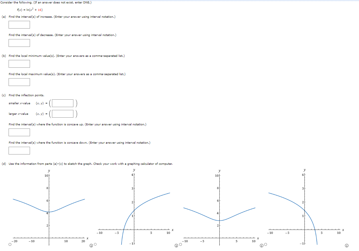 Solved Consider the following. (If an answer does not exist, | Chegg.com