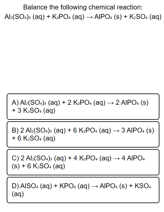 Solved Balance the following chemical equation (if | Chegg.com