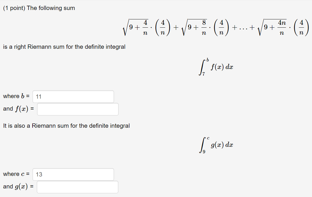 Solved The following sum | Chegg.com