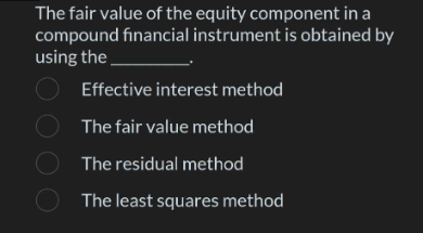 Solved The fair value of the equity component in a compound | Chegg.com