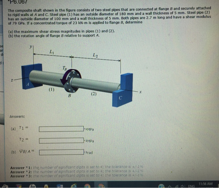 Solved P6.067 The composite shaft shown in the figure | Chegg.com