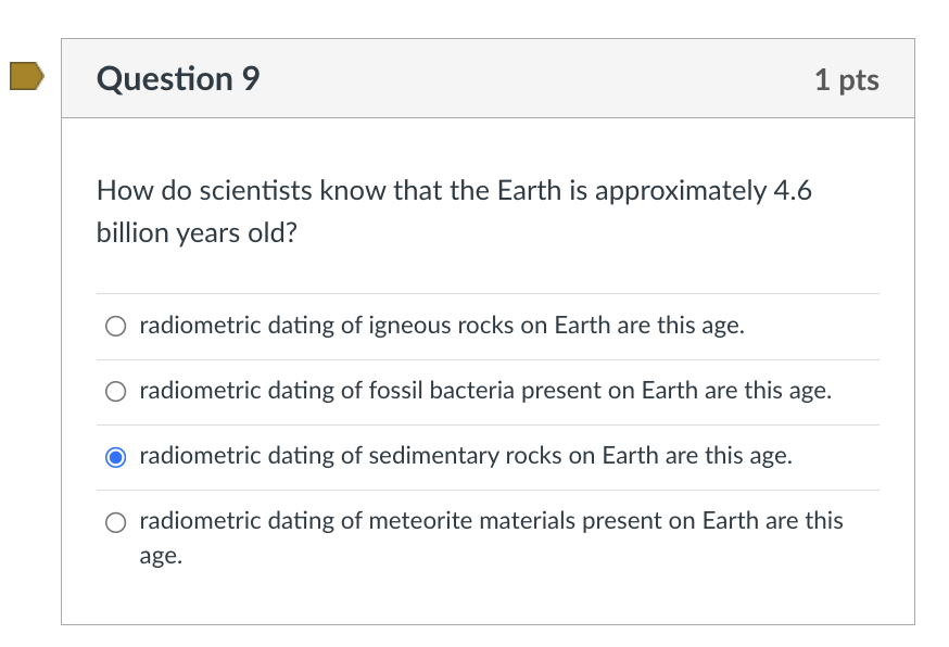 Solved Question 9 1 pts How do scientists know that the | Chegg.com