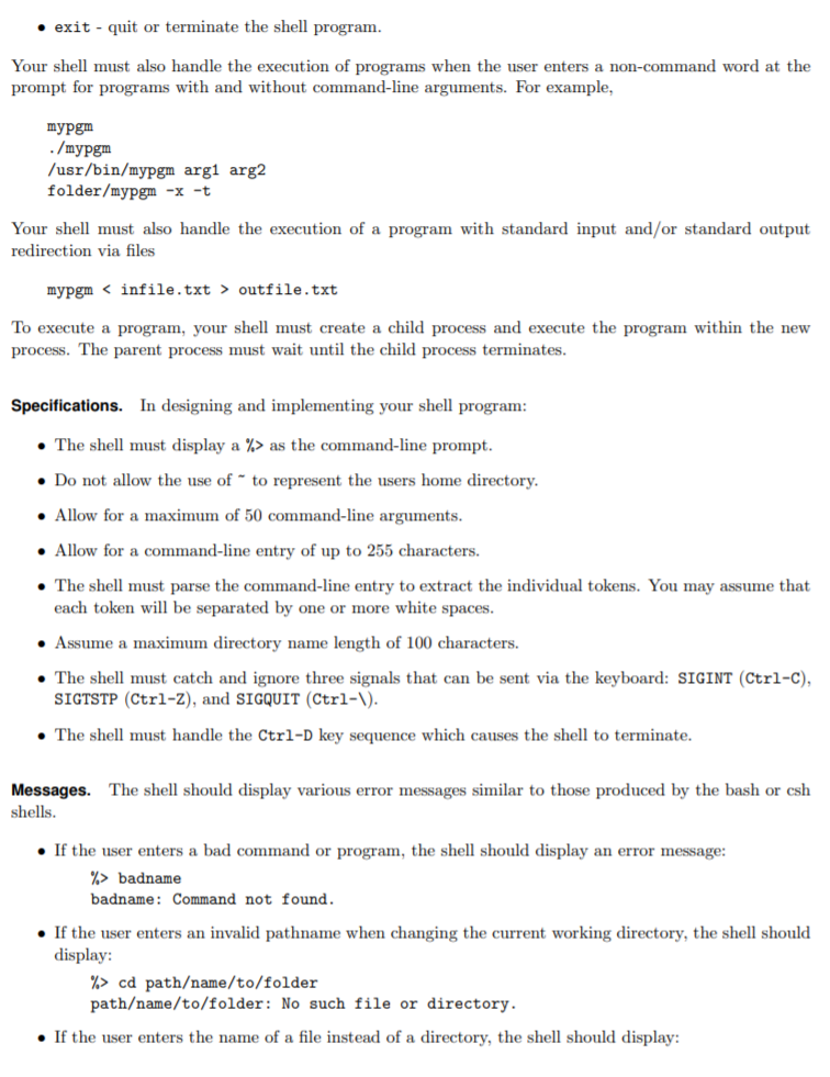 A UNIX shell is a command-line interpreter that | Chegg.com