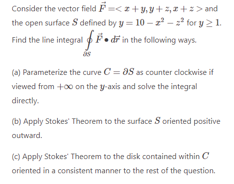 Solved Consider the vector field F= and the open surface S | Chegg.com