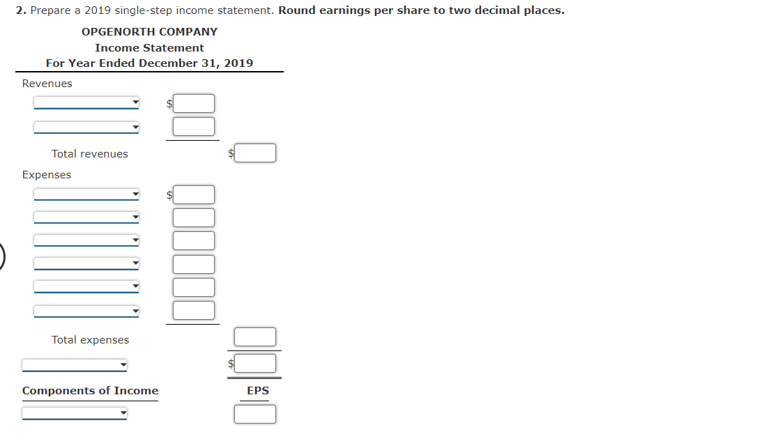 Solved Multiple-Step and Single-Step Income Statements, and | Chegg.com