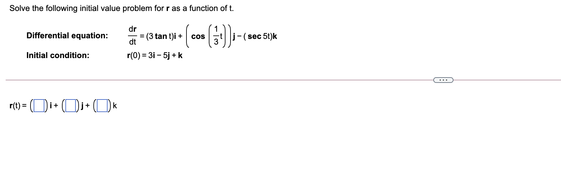 Solved Solve the following initial value problem for r as a | Chegg.com