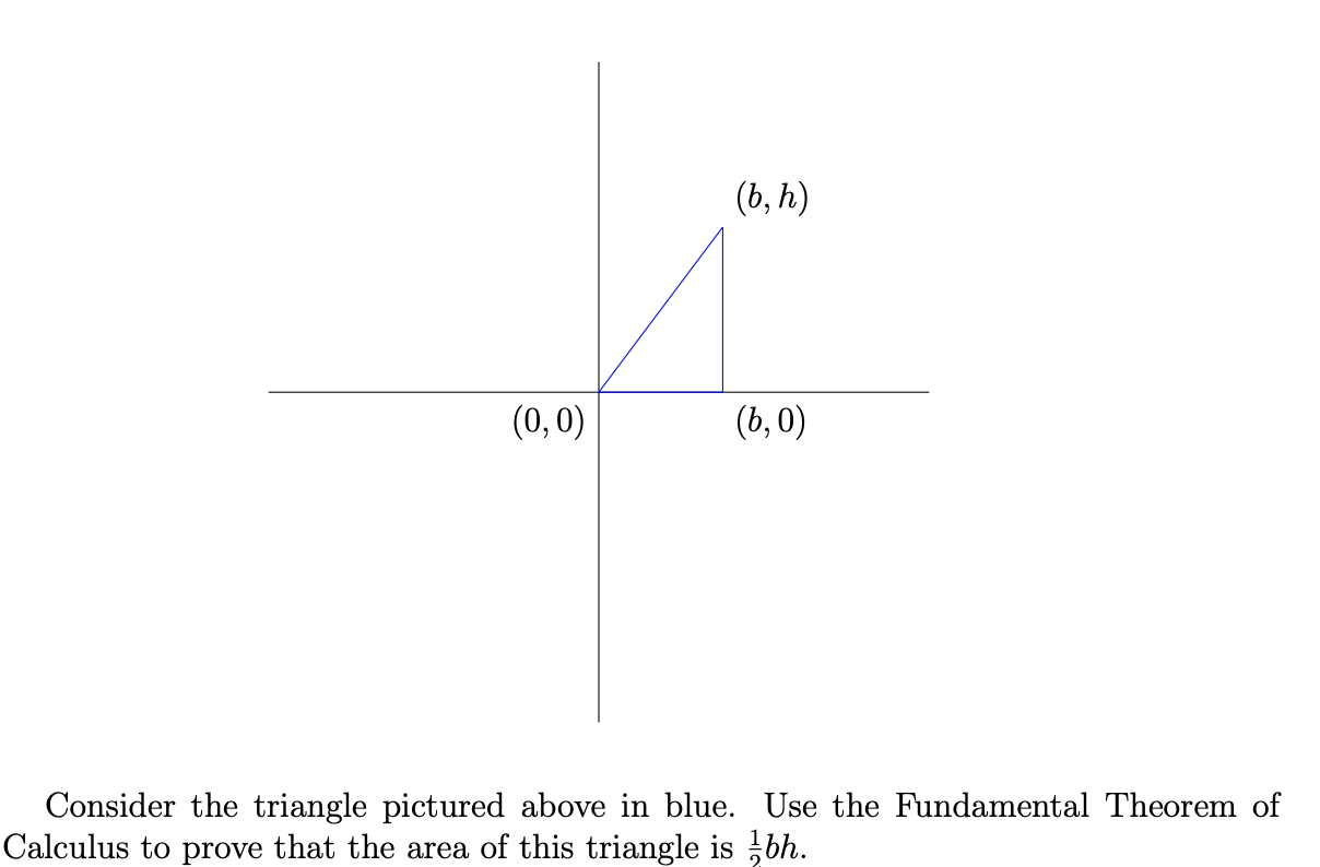 Solved (b, h) (0,0) (6,0) Consider the triangle pictured | Chegg.com