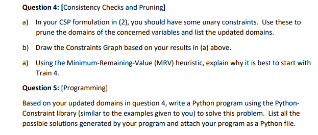Solved Trains Scheduling Problem The tracks in the following | Chegg.com