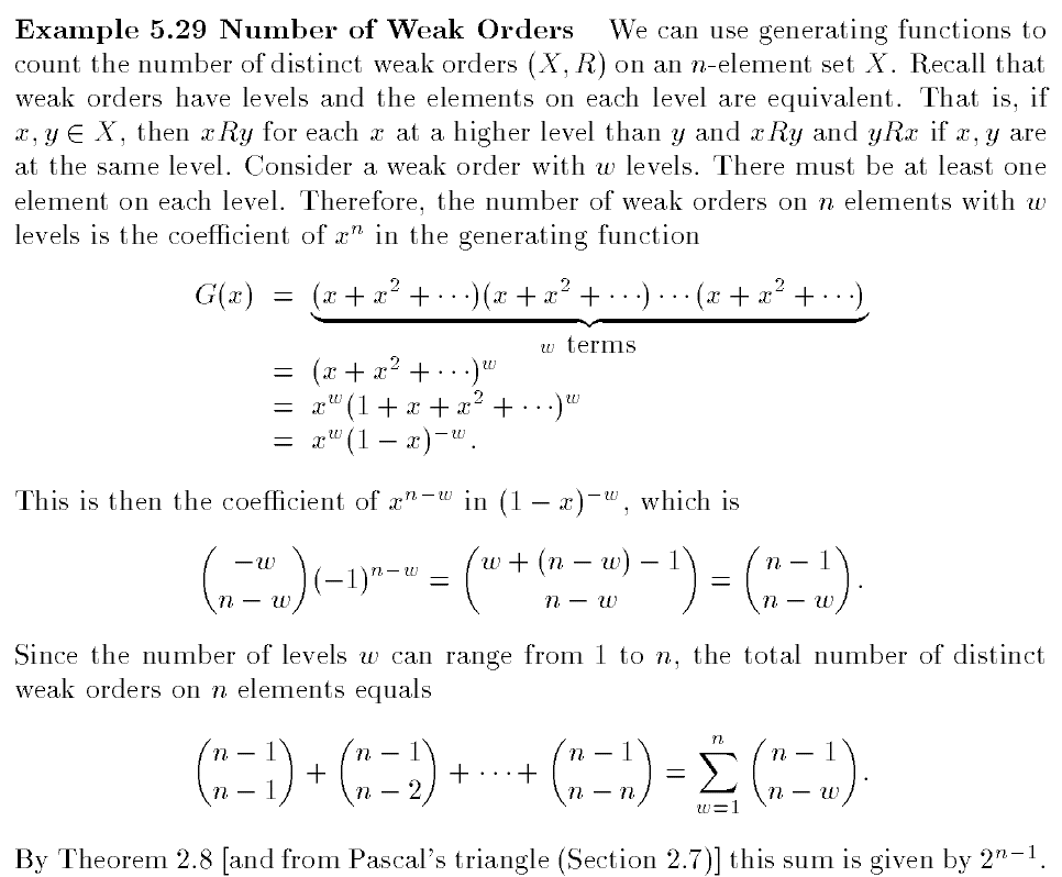 Consider the weak order counting problem of Example | Chegg.com