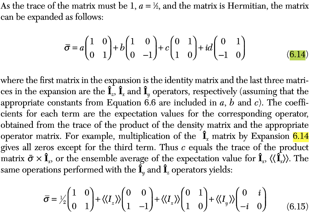 As the trace of the matrix must be 1, a = %, and the | Chegg.com