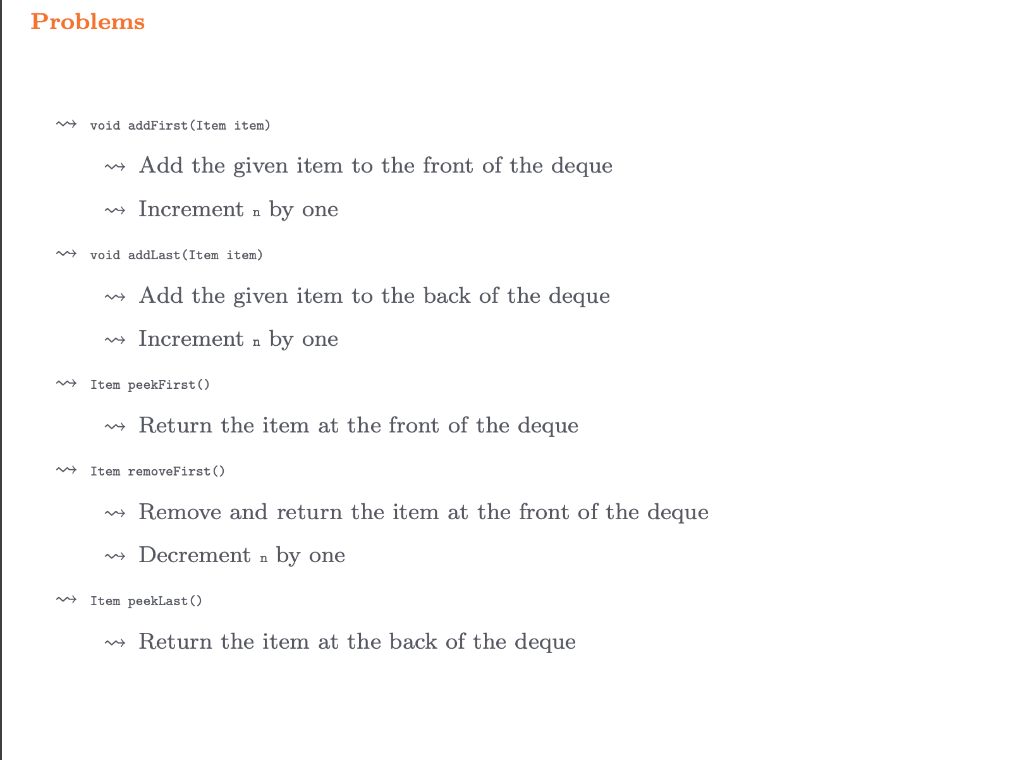 Solved Problems Problem 1. (Deque) Hints: my Use a | Chegg.com